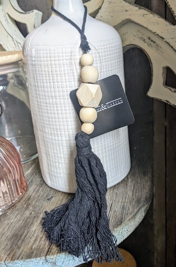 Wood Bead Black Tassel | The Vintage Flip